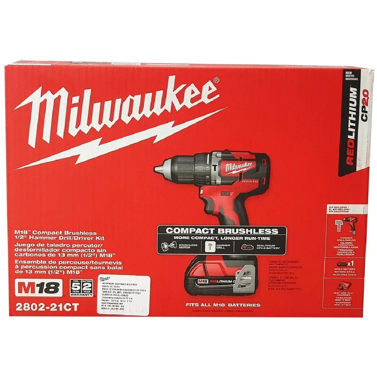 Rotomartillo Destornillador Brushless M18 Milwaukee 2802-21c – Ferrefaster